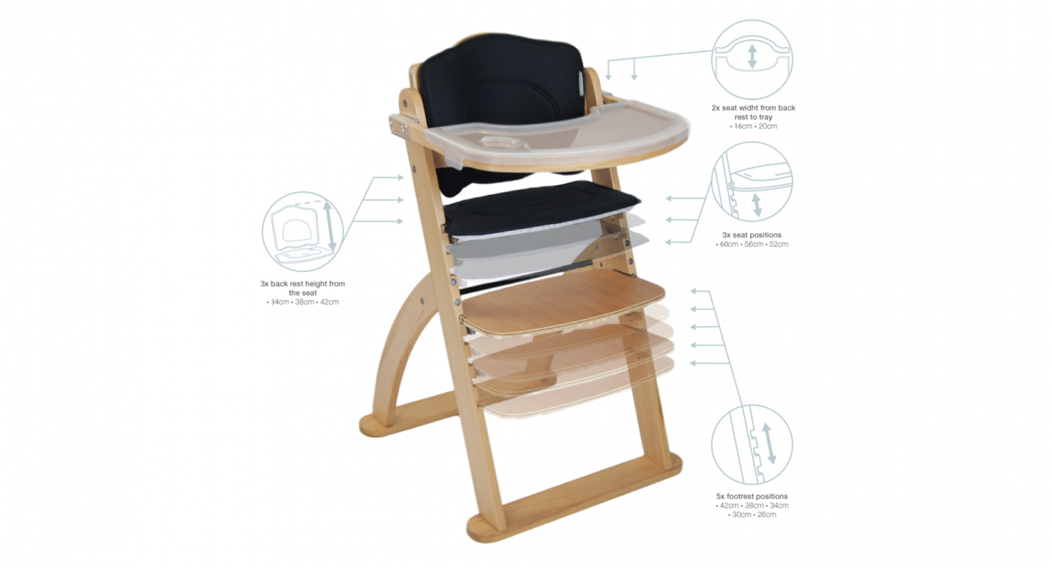 Kaylula Ava Forever High Chair Beech - babyhood
