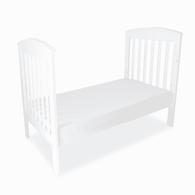 White Classic Curve Cot & Orthopedic Breathe Eze Innerspring