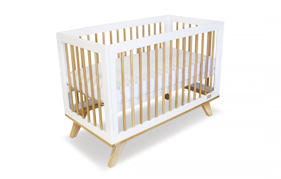Aurora Compact Cot White/Natural & Breathe Eze Cot Mattress - babyhood