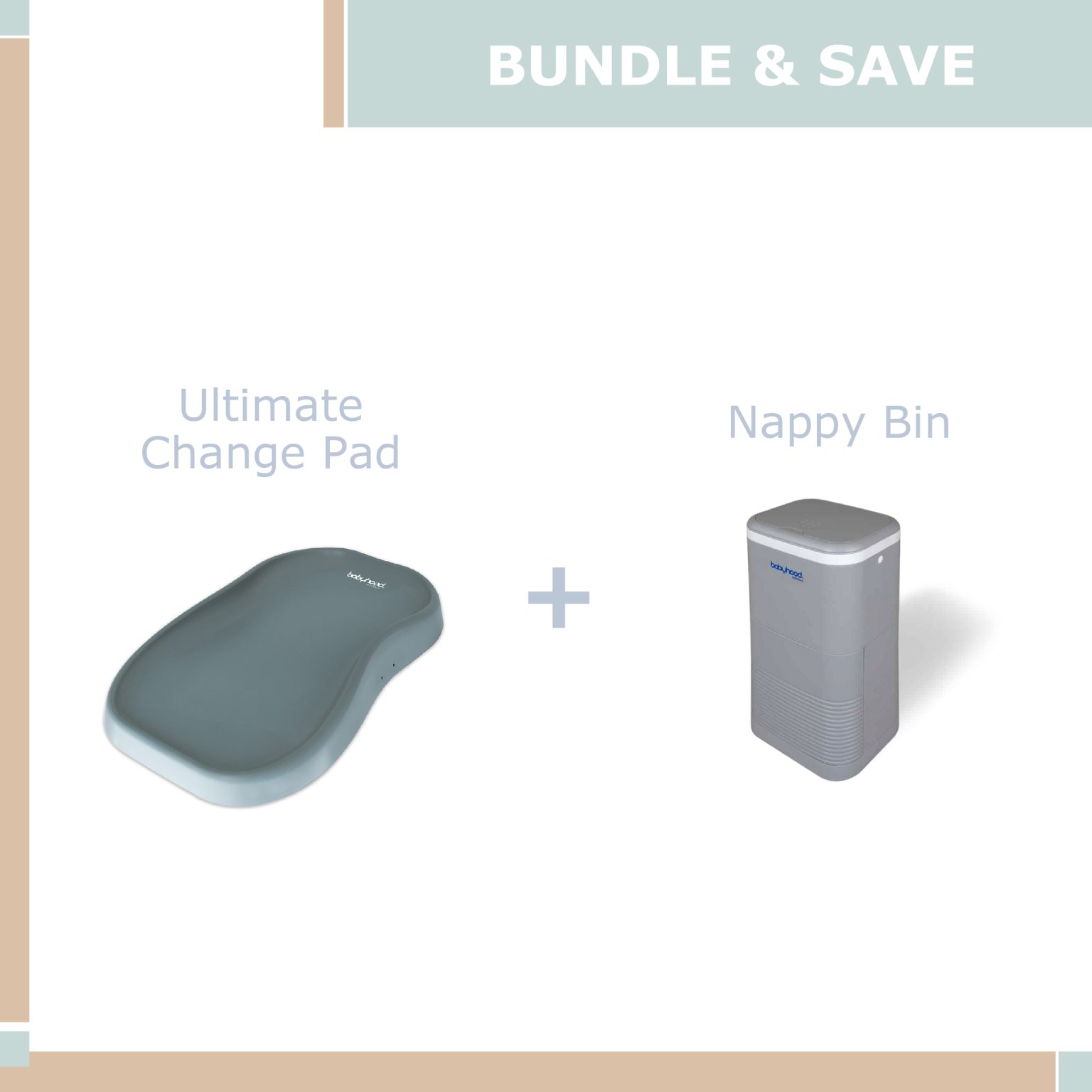 Ultimate Change Pad Grey Bundle & Save - Nappy Bin - babyhood