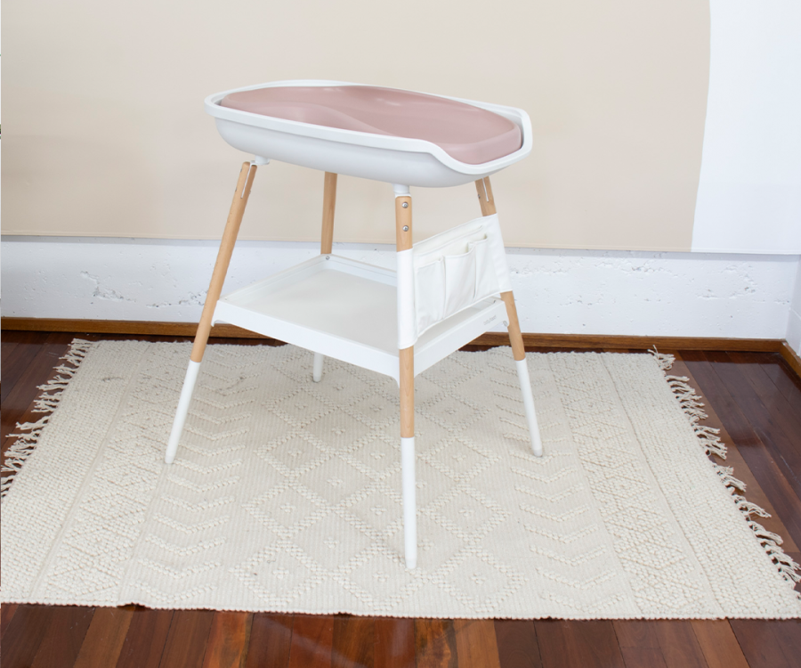 Scandi Change Table and Ultimate Change Pad Blush - babyhood